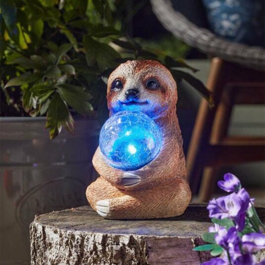 Sloth Sphere Solar Powered Colour Changing Garden Light