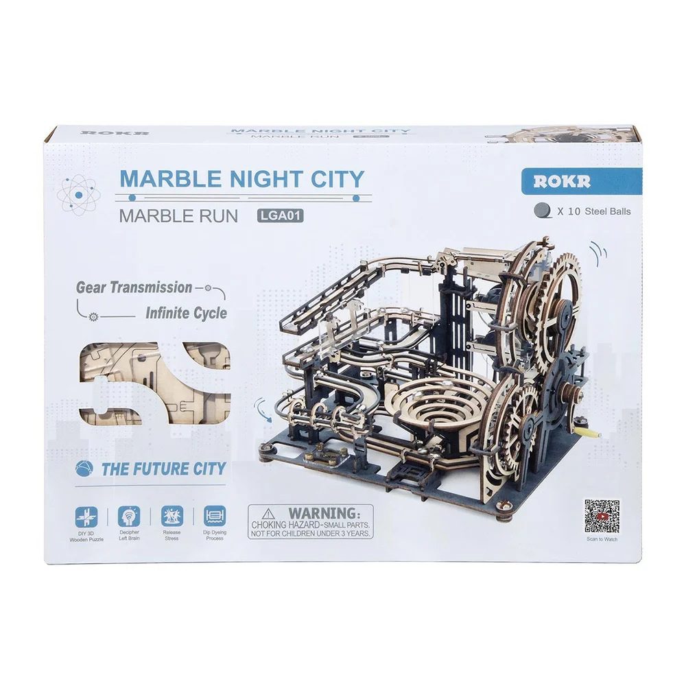 ROKR Night City Marble Run Model Kit