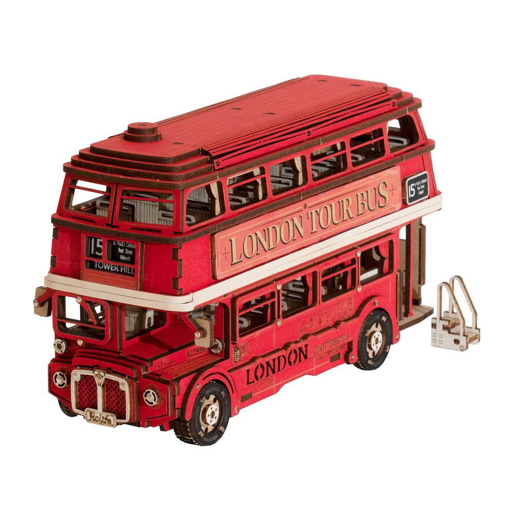 Rolife Double-Decker London Bus Wooden Model Kit