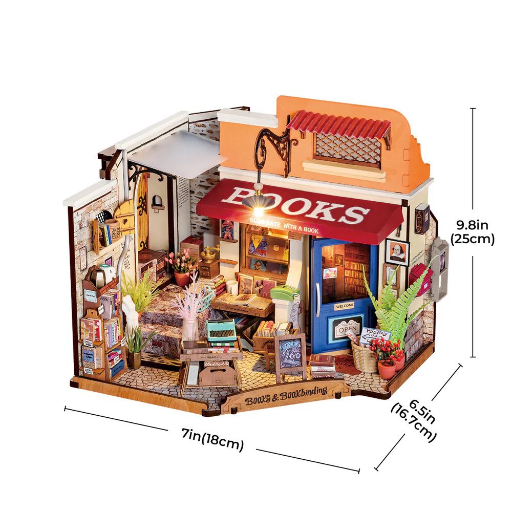 Rolife Corner Bookstore Model Kit