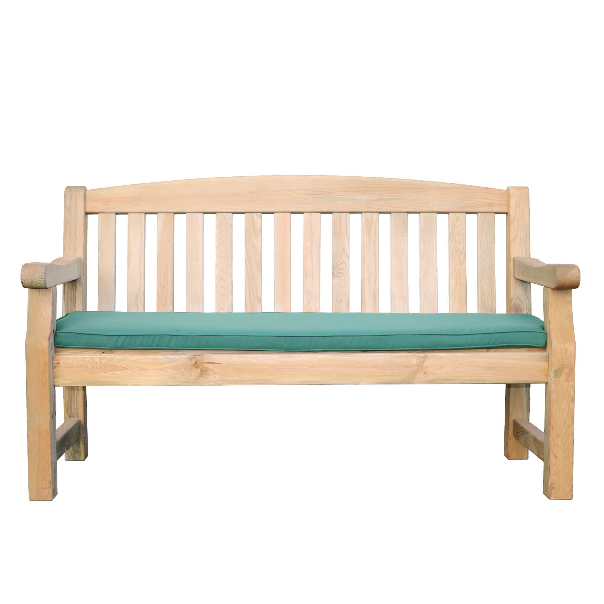 Emily 3 Seater Bench And Pad - Green
