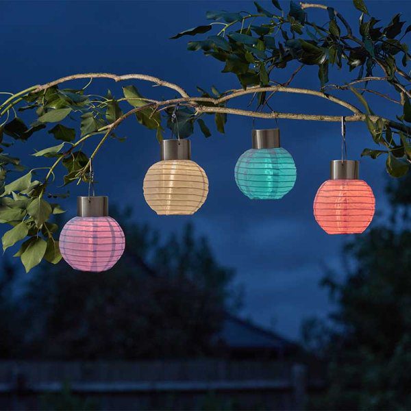 Eureka Solar Powered Chinese Lanterns – Set of 4