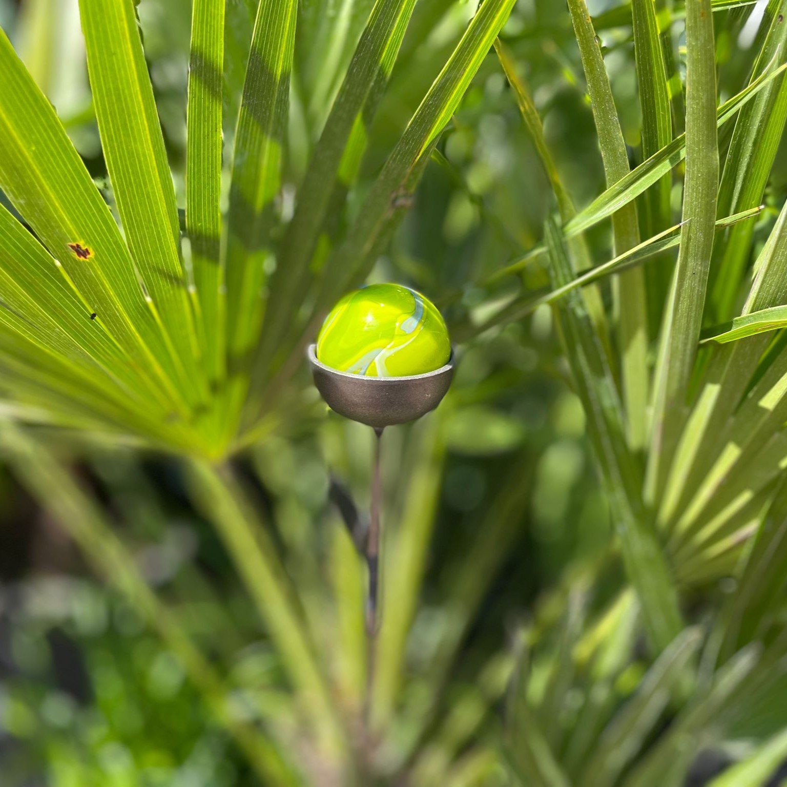 Small Marble Suncatcher Garden Stake Ornament - Troll