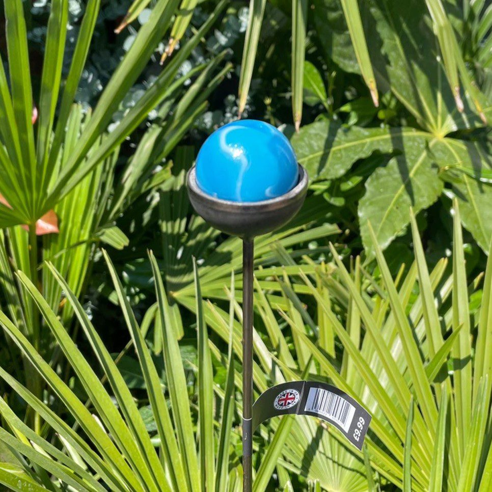 Medium Marble Suncatcher Garden Stake Ornament - Neptune