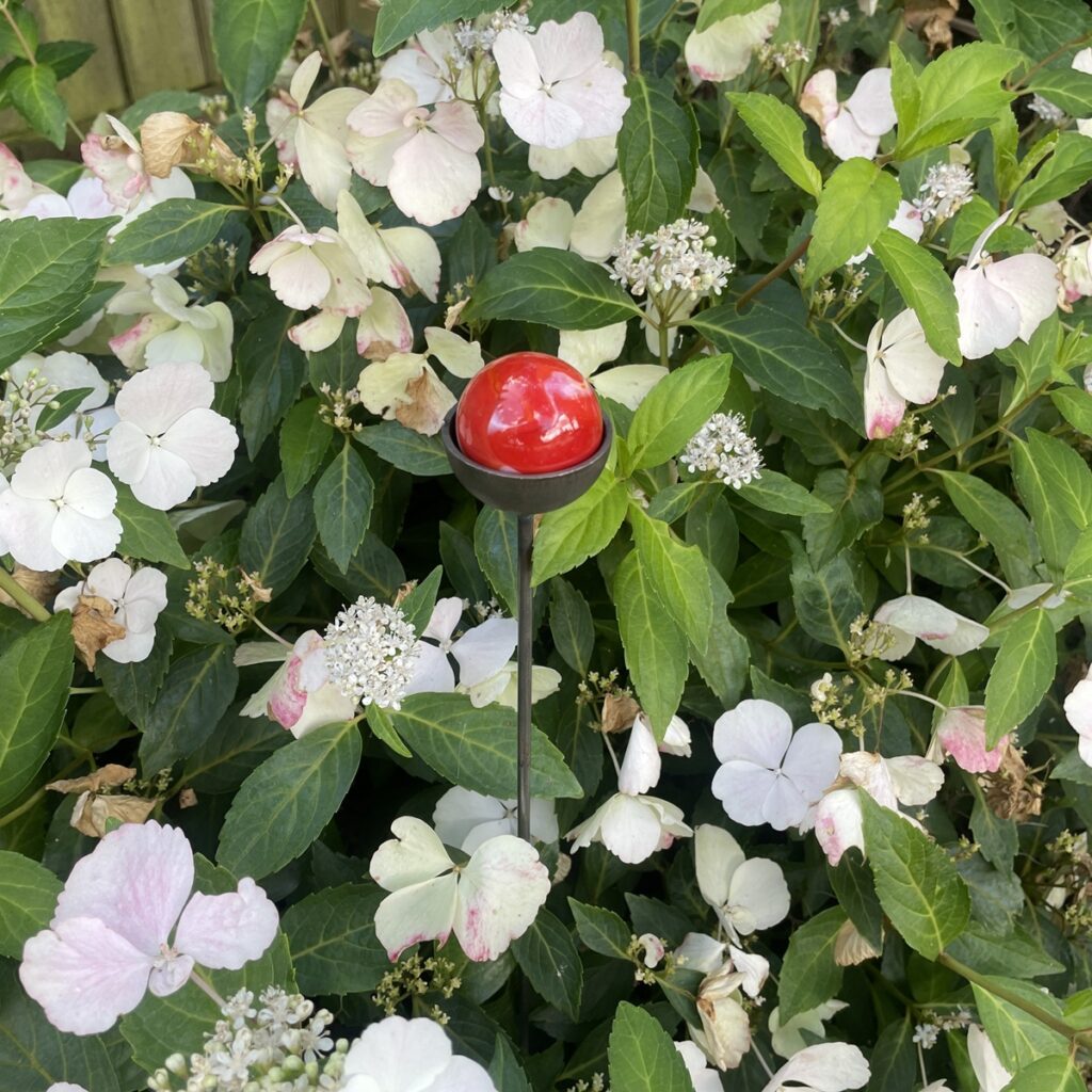 Cluster of 3 Garden Stake Ornaments - Short Bubble