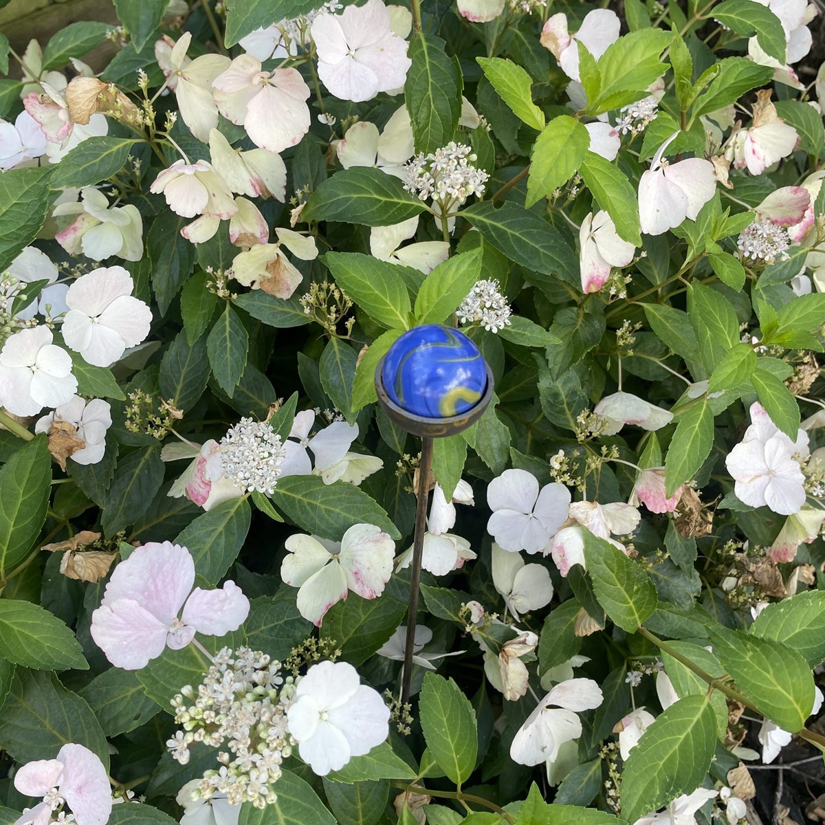 Small Marble Suncatcher Garden Stake Ornament - Van Gogh