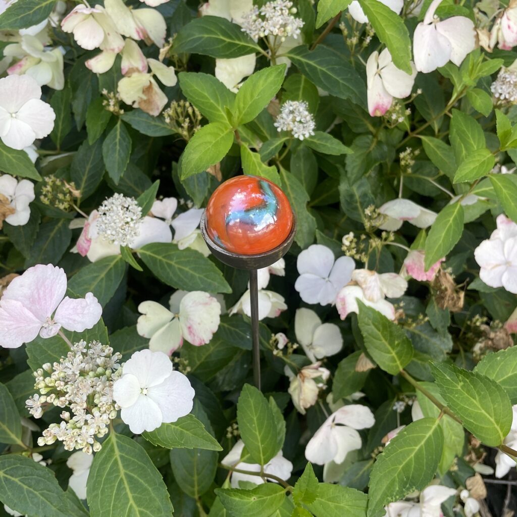 Small Marble Suncatcher Garden Stake Ornament - Van Gogh