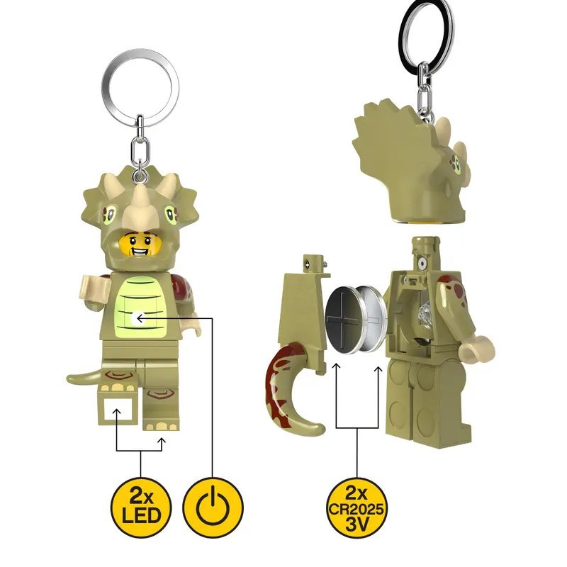 LEGO Triceratops Costume Fan Keyring Light