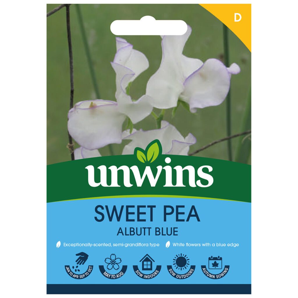 Unwins Sweet Pea Albutt Blue Seeds
